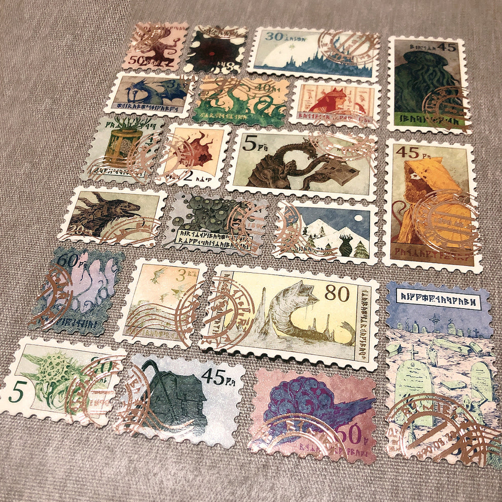 Abyssal Dispatch Cthulhu Mythos Postage Stamp Stickers – Vermilion ...