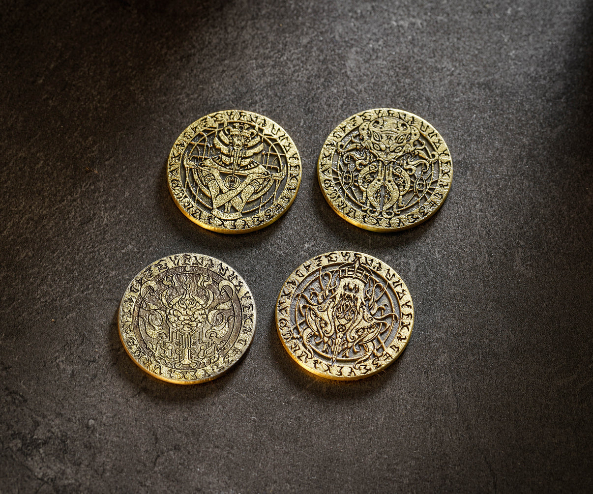 Four Elements Cthulhu Mythos Metal Coins – Vermilion Collection