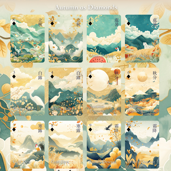 4-in-1 Solar Terms Playing Card Calendar Set (2025) – Vermilion Collection